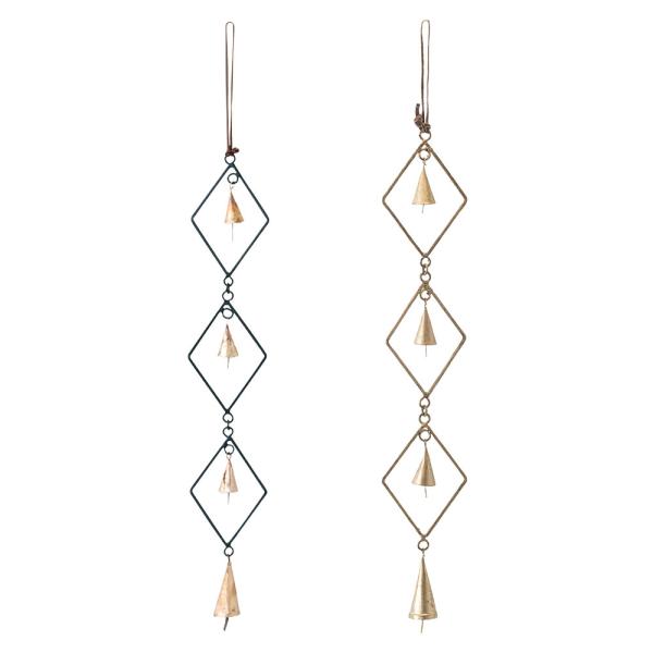 ナチュラルな雰囲気が人気のベル。玄関に良い音色のものを置くのは風水的にも良いのだとか。新築祝いなどプレゼントにもおすすめです。【サイズ】約幅10×奥行3×高さ68(本体のみ53)cm、重量目安：約0.14〜0.145kg【素材】アイアン・P...