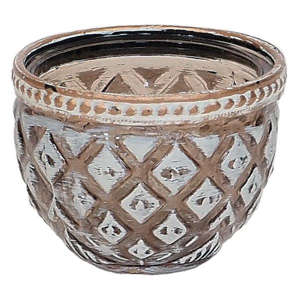 【サイズ】約直径7×高さ5cm【素材】ガラス・スチール【原産国】中国※色、形、サイズ等個体差がありますのであらかじめご了承ください。※素材の特性上、表面の歪み、凹み等がある場合がございます。※アンティーク調仕上げです。塗装はげ、サビ、かすれ...