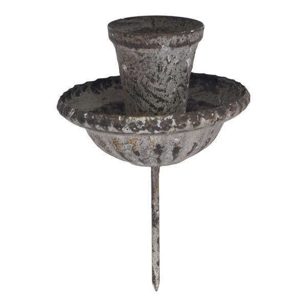 【サイズ】約直径7×高さ10cm、内径：約直径2cm、差込部分：約5cm【素材】アイアン【原産国】中国※色、形、サイズ等個体差がありますのであらかじめご了承ください。※素材の特性上、表面の歪み、凹み等がある場合がございます。※アンティーク調...