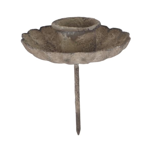 【サイズ】約直径7×高さ7.5cm、内径：約直径2cm、差込部分：約5cm【素材】アイアン【原産国】中国※色、形、サイズ等個体差がありますのであらかじめご了承ください。※素材の特性上、表面の歪み、凹み等がある場合がございます。※アンティーク...