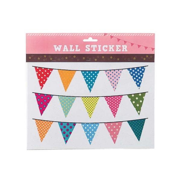 【素材】PVC（ポリ塩化ビニール）【パッケージサイズ】310×280mm【ウォールステッカー (SS) フラッグ ドット】ウォールシール かわいい 子供部屋 おしゃれ※梱包サイズ軽減のため、パッケージを開封の上、厚紙を抜いた状態で筒型ケース...