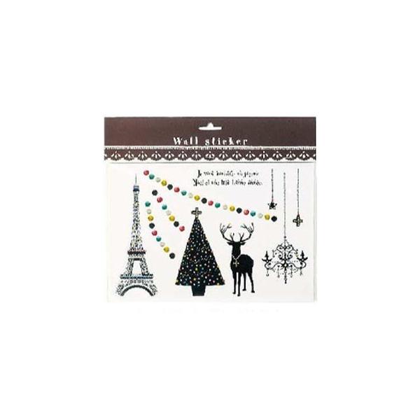 PVC（ポリ塩化ビニール）210×310mm【ウォールステッカー (SS) パリスノエル】クリスマス かわいい おしゃれ キッズ 子供部屋※梱包サイズ軽減のため、パッケージを開封の上、厚紙を抜いた状態で筒型ケースに入れてのお届けとなる場合が...