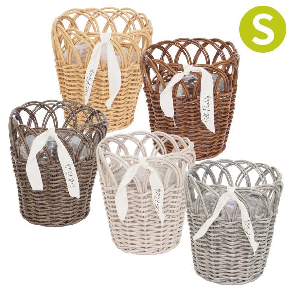 【サイズ】約直径16.5×高さ12(全高18.5)cm【素材】ポリプロピレン・ワイヤー【原産国】中国※色、形、サイズ等個体差がありますのであらかじめご了承ください。※製造工程上、記載のサイズとは異なる場合がございます。良品の範囲内としてご理...