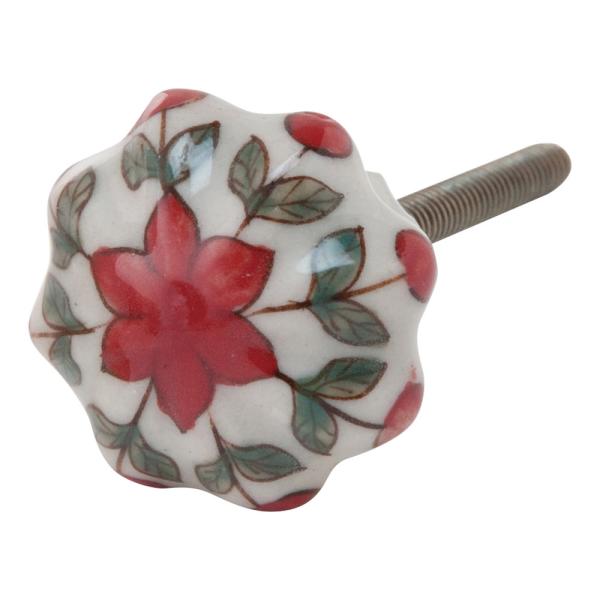 【サイズ】ツマミ部分：約直径3×奥行3cm【素材】セラミック・アイアン【原産国】インド※重い引き出し等への使用には適しません。安全に配慮してご使用ください。※入荷時期および個体によって色、柄、サイズ、形状が多少異なる場合がございます。※製造...