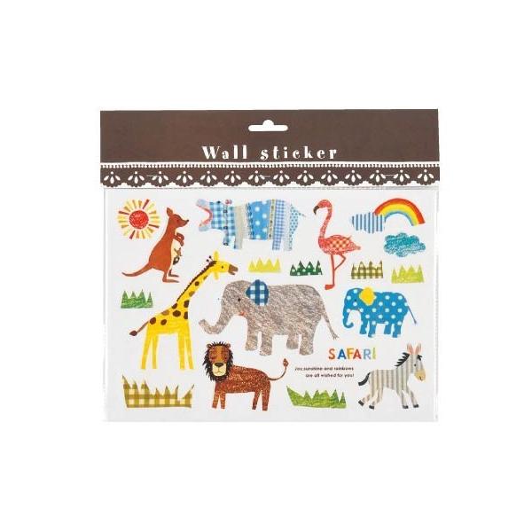 【素材】PVC（ポリ塩化ビニール）【パッケージサイズ】210×335mm【ウォールステッカー (SS) キッズサファリ】ウォールシール かわいい 子供部屋 おしゃれ※梱包サイズ軽減のため、パッケージを開封の上、厚紙を抜いた状態で筒型ケースに...