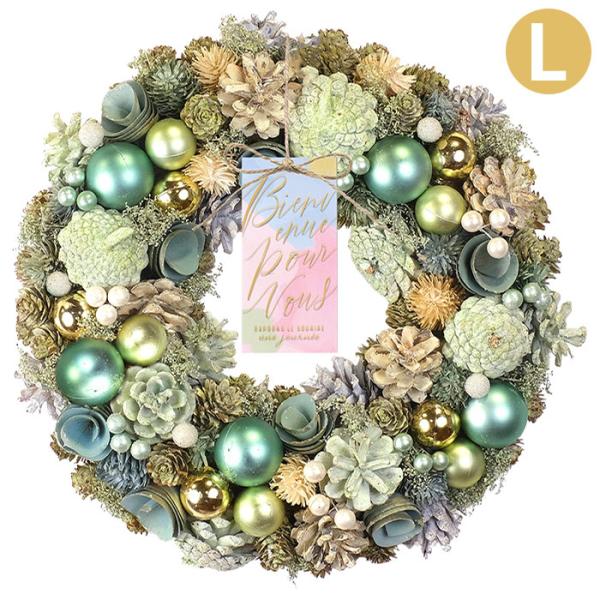 イルミネーションのような明るく柔らかい光をイメージしたリース。フレッシュな果実とイルミネーションの煌めきをデザインしました。【プレートの訳】Bienvenue：ようこそpour vous：あなたのためにgardons le sourire：...