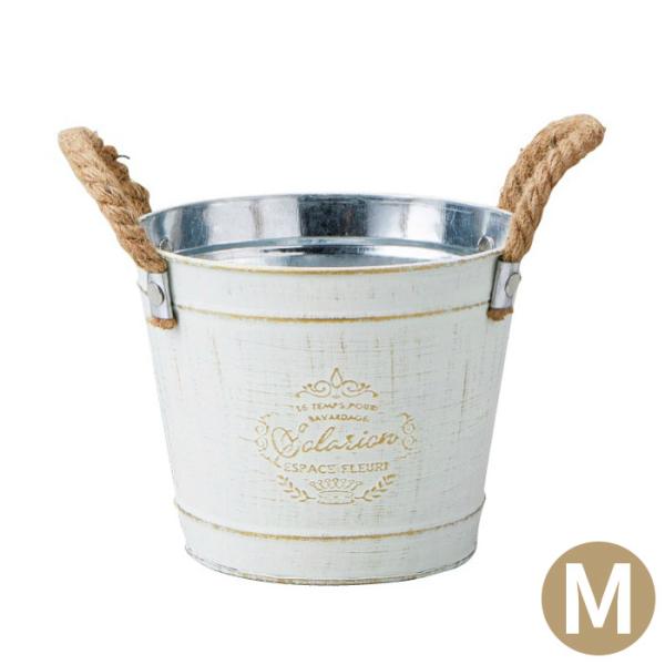 シックな色合いのブリキに、麻ひもの取っ手でナチュラル感をプラス。LE TEMPS POUR BAVARDAGE：おしゃべりの時間solarion：ひだまりAllons nous promener：散歩に行こうEspace Fleuri：花の...