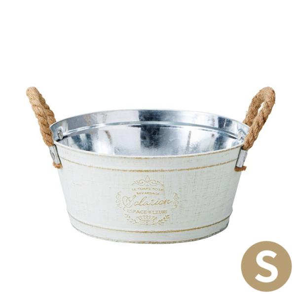 シックな色合いのブリキに、麻ひもの取っ手でナチュラル感をプラス。LE TEMPS POUR BAVARDAGE：おしゃべりの時間solarion：ひだまりAllons nous promener：散歩に行こうEspace Fleuri：花の...