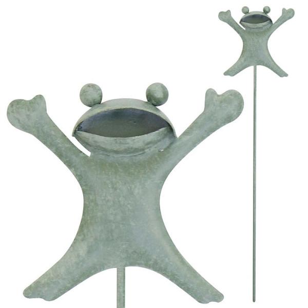 お庭やベランダ、玄関などを演出するアイテムとしておすすめ！トイレにおいても可愛い☆いろんなところに置いて楽しんでください。【サイズ】約幅8×奥行2.5×高さ31cm【素材】ブリキ【原産国】中国※色、形、サイズ等個体差がありますのであらかじめ...