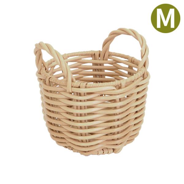 【サイズ】約直径15×高さ12（持ち手込17）cm【素材】ポリプロピレン・ワイヤー【原産国】中国※色、形、サイズ等個体差がありますのであらかじめご了承ください。※製造工程上、記載のサイズとは異なる場合がございます。良品の範囲内としてご理解の...