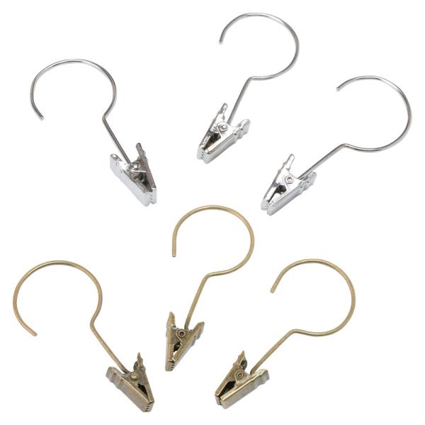 【サイズ】約幅3×高さ6.5cm【素材】ステンレススチール【原産国】中国【仕様】12個入り※入荷時期および個体によって色、柄、サイズ、形状が多少異なる場合がございます。お気に入りの布を挟んでカーテンに。POSH LIVING（ポッシュリビン...