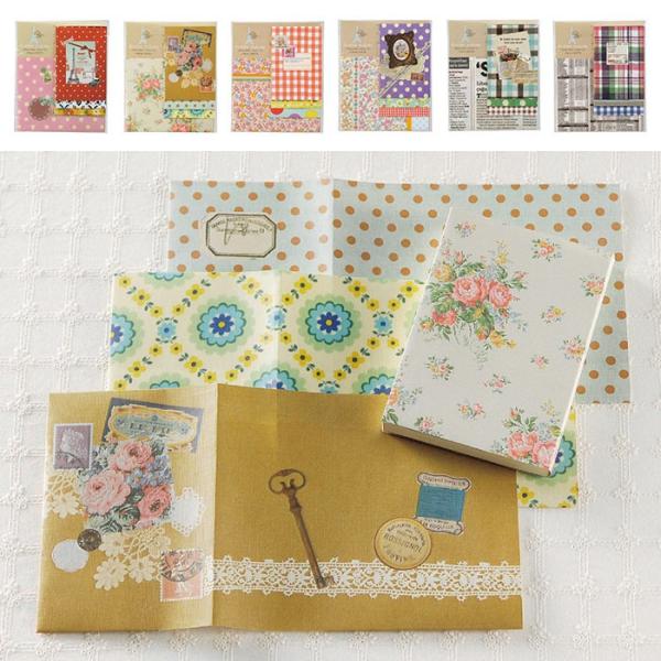 【サイズ】107×153（広げた状態367×268）mm【素材】ペーパー【仕様】文庫本サイズ【エクリールリュバン ブックカバー 4枚セット】紙製 かわいい おしゃれ 文庫本サイズ 文房具丸和貿易 ecrire ruban