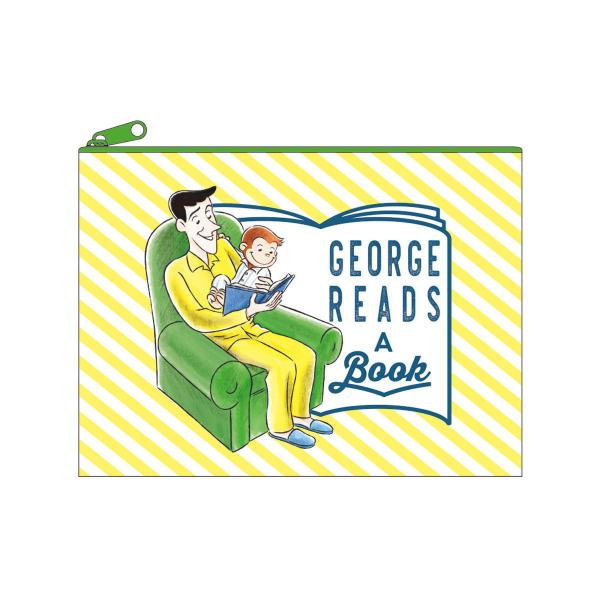 【キャラクター/グッズ/アニメ/ポーチ/小物入れ】おさるのジョージからポーチが登場☆コスメポーチやペンポーチにもピッタリの大きさだよ♪●本体サイズ：縦150×横205mm●素材：綿100%、ラミネート加工／ファスナー：ポリエステル・ニッケル...