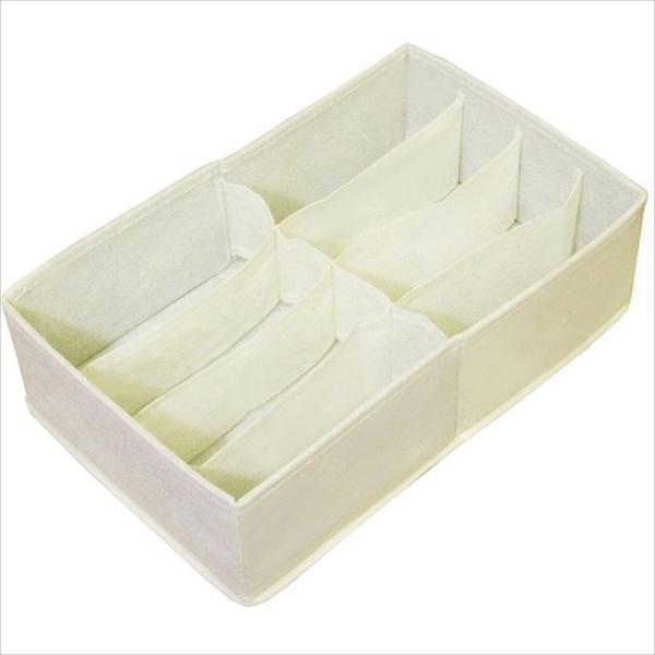 引き出しの中がスッキリ収納できる、チェスト仕切り収納チェスト仕切りボックス8マス・下着やレギンス類を立てて、引き出しにキレイに収納商品詳細サイズ（cm） W34×D21×H10素材 不織布、布