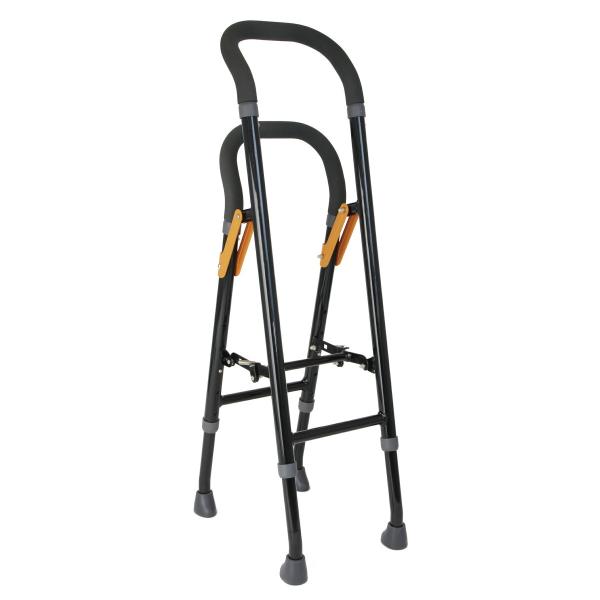 杖のようにつける。持ち運べる。身体を支える。●手すりとして、杖として、ご家庭のいろいろなところでご使用いただけます。●折りたたむと超コンパクトなので、ご家庭のどこでも収納できます。●1.3ｋｇと驚きの軽さで、家中どこでも持ち運びラクラクです...