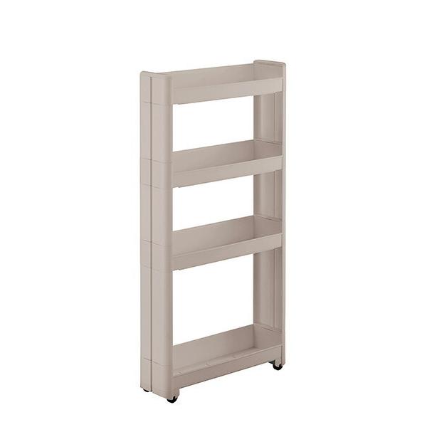 キッチンやリビングで多用途に使える新感覚ワゴン●わずかな隙間を小物収納庫に！●キッチン以外でも便利に使える。仕様サイズ 幅12.5×奥行き45×高さ88.5cm重量 1.85kg素材 本体／ポリプロピレン生産国 日本