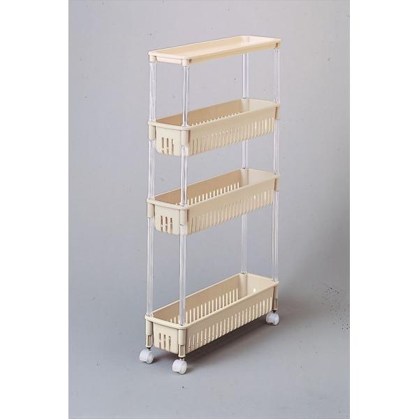 ●多目的ワゴン●整理整頓に最適なバスケットルーチェワゴン スリム4段 BE●キッチンなどの整理に便利●2Lボトル対応商品詳細カラー ベージュJANコード 4973230409874サイズ 約幅15.2×奥行49.9×高さ87.4cm本体重量...