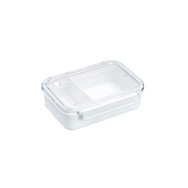 電子レンジ可能、ロック＆パッキンで汁モレ防止サイズ D124×W164×H52mmカラー ホワイト材質 本体・仕切・弁本体=PP、フタ=AS樹脂止め具=ABS樹脂パッキン・エア弁=シリコーンゴム