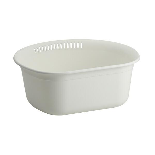 水切り穴や抗菌加工したＤ型水切り容器サイズ D320×W345×H140mmカラー ホワイト材質 本体=PP