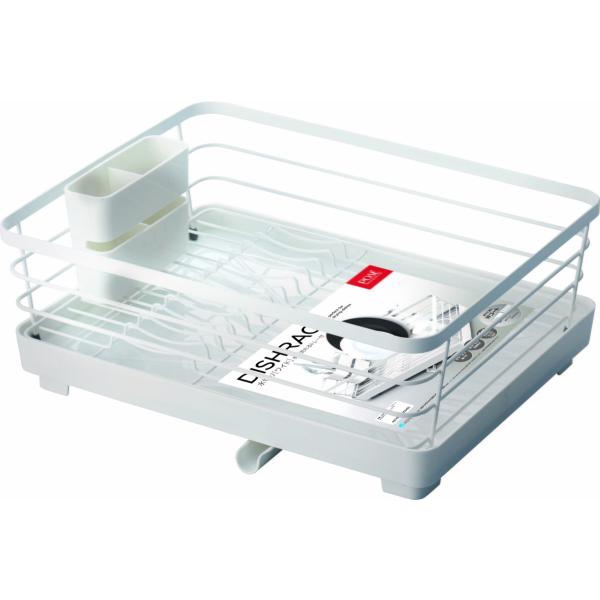 システムキッチンに調和する美しいデザイン新Ｗコート水切りワイド・システムキッチンに調和する美しいデザイン・タテヨコ自由に置ける、水が流れるトレー付・防サビ加工ダブルコーティング・トレー・箸立て・排水口は、銀抗菌加工商品詳細サイズ （約）W3...