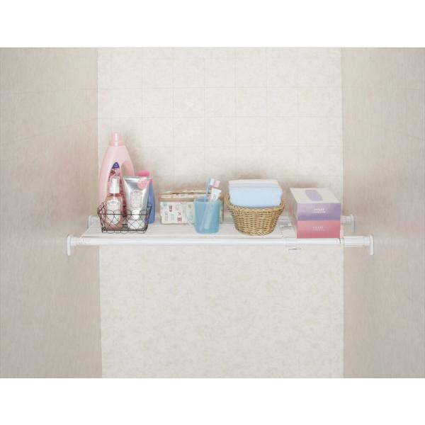 小物を置くのにちょうどいいメッシュタイプの棚●すき間を有効活用！●どなたでも設置可能！カラー ホワイトJANコード 4977612200806サイズ 幅73-112×奥行28.5×高さ5.5cm耐荷重 50-30kg材質 （パイプ）：鉄製・...