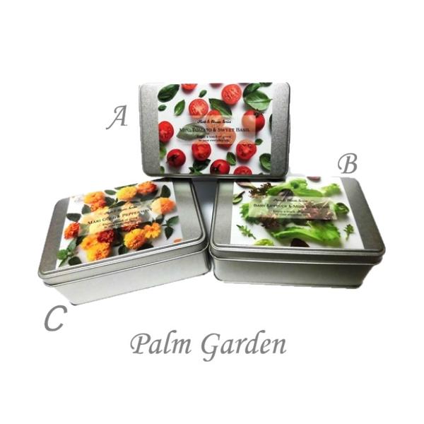 ハーブ＆ブルーム　栽培セット　缶ガーデン   お届け方法レターパックプラス生産地：日本■素材・成分：素材：ブリキ、紙、PP　サイズ：124mmx80mmx52hmm　　重量：118g缶の中には土と種が入っており、土はココヤシの繊維でできた圧...