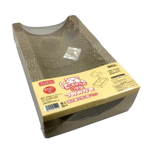 【クリスマスプレゼントキャンペーン！数量限定特価につき無くなり次第終了！】「ペットプロ 猫ちゃんのつめみがき U字型BOX」用の便利な詰め替え用パックです。[商品サイズ]　110×460×278(mm)[材質]　再生紙(付属:またたび粉)[...