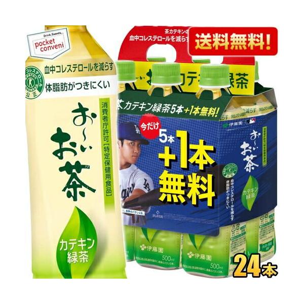 伊藤園 お〜いお茶 カテキン緑茶 500mlペットボトル 24本(20本+おまけ4本) 二つの働き 特保 トクホ 特定