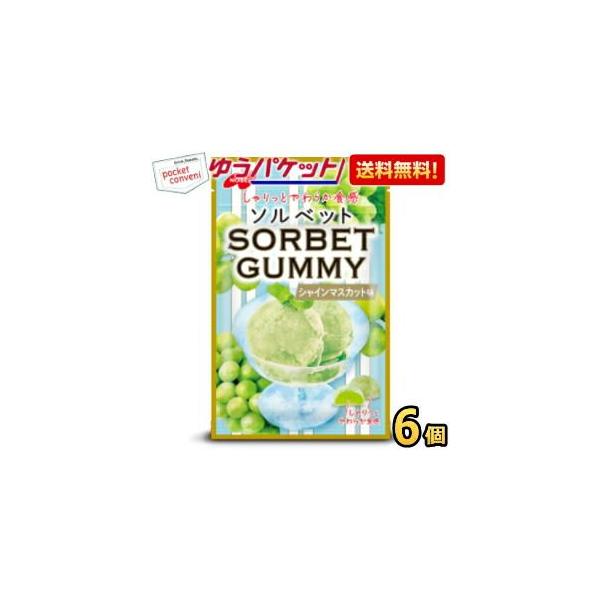 ゆうパケット送料無料 ノーベル 50gSORBET ソルベットグミ シャインマスカット味 6袋入 ソルベット グミ