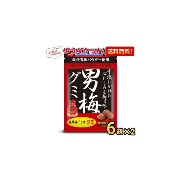 ゆうパケット送料無料 ノーベル 男梅グミ 41g×12袋(6袋×2セット) うめ 爆買 お中元