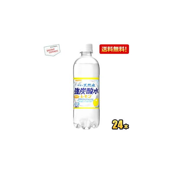 送料無料 【炭酸充填量5.0GV レモン】 サンガリア 伊賀の天然水 強炭酸水 レモン 500mlペットボトル 24本入 爆買 お中元