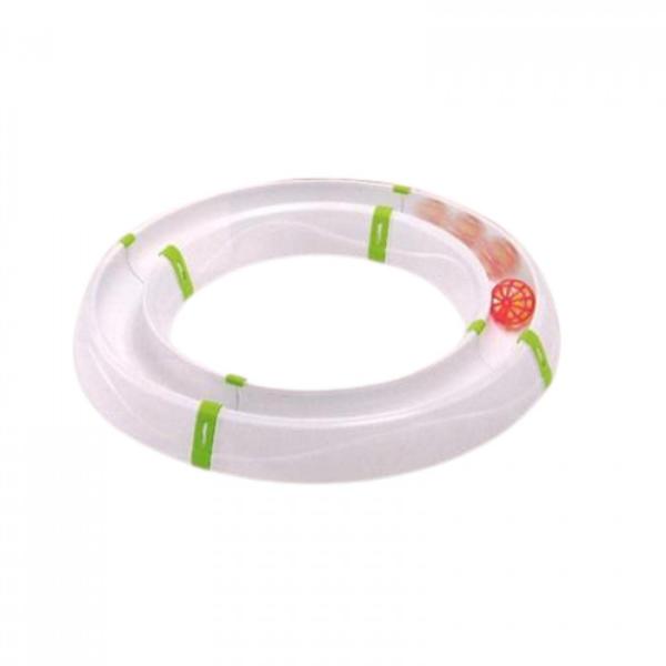 円になっているレールにメッシュボールを入れて追いかけるだけの単純なおもちゃですが、猫ちゃんの好奇心をくすぐります♪ 生産国:スロバキア 素材・材質:プラスチック 商品サイズ:Φ40×5cm 仕様:組立品本体底面滑り止め付き　※サプライヤー直...