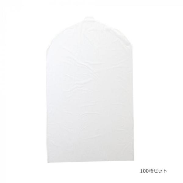 背面は通気性の良い不織布、表面は透明フィルムで中身が一目で確認できます。スーツやジャケット、ブラウスなどの収納にお使い頂けます。100枚入りなので、業務用としても服の整理をするにも便利です。 生産国:日本 素材・材質:ポリプロピレン不織布、...