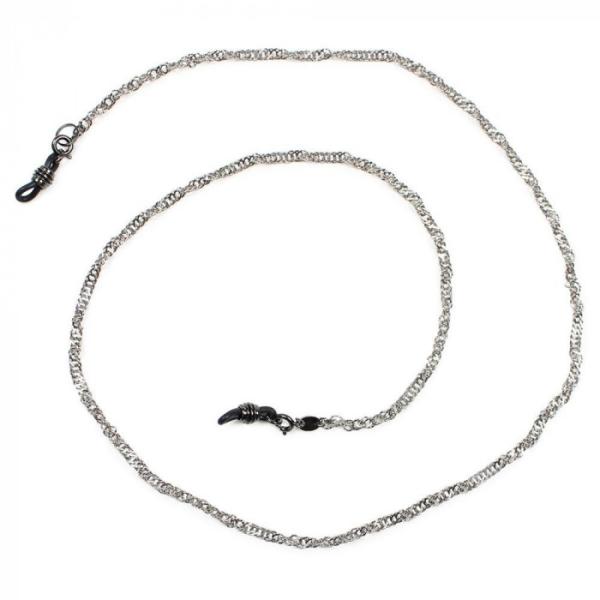 メガネにチェーンをつけるだけで、目元を彩ります。 生産国:日本 素材・材質:チタン 商品サイズ:長さ:約68cm(ゴム輪の先から反対側のゴム輪の先まで)　※サプライヤー直送品　　