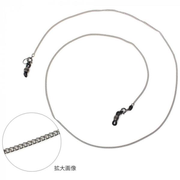 おしゃれで華やかなメガネチェーンです。 生産国:日本 素材・材質:チェーン部:チタンチェーン部以外の金具:真鍮、メッキ 商品サイズ:長さ:約68cm(ゴム輪の先から反対側のゴム輪の先まで)　※サプライヤー直送品　　