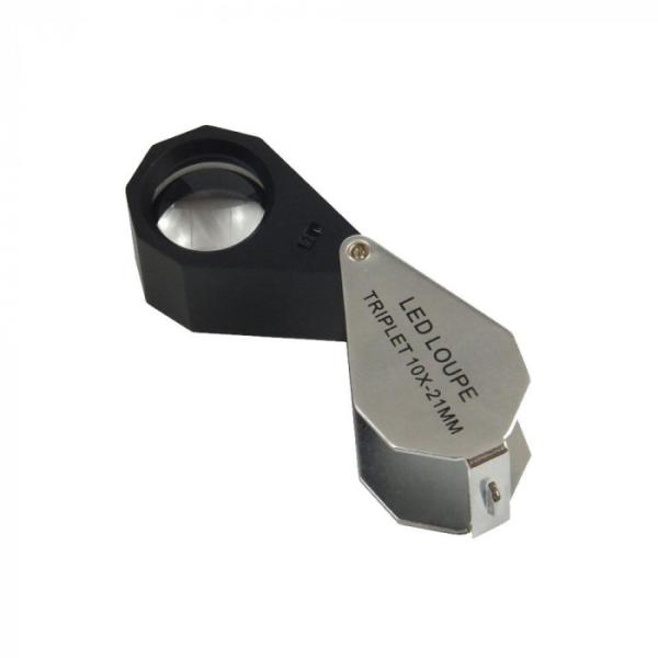 LEDライトがレンズの周りに付いているので、暗い場所でも安定した観察ができます。トリプレットレンズを採用していますので精密な観察、検査、鑑定に向いています。 生産国:日本 素材・材質:光学ガラス、金属 商品サイズ:27×45×24mm 重量...