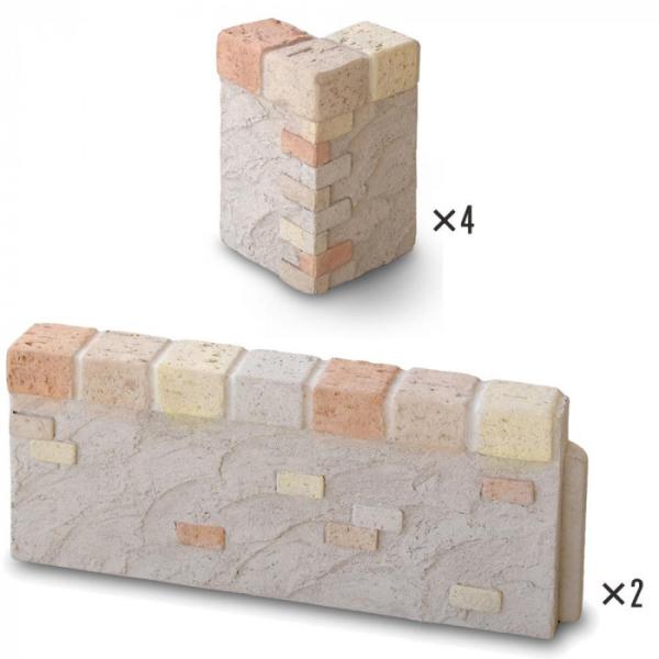 パステルトーンの古びた風合いのレンガの壁が、優しいレトロな雰囲気たっぷり。このセットで手軽に長方形の花壇を組み立てられます。ガーデンやベランダ、アプローチの隅っこを、小さく可愛くアレンジできます。 製造国:中国 素材・材質:コンクリート 重...