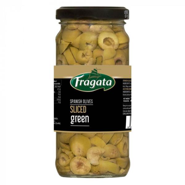 スライスされたグリーンオリーブ。サラダやパスタなどのお料理にそのままお使いいただけます。 生産国:スペイン セット内容:130g×12個セット 賞味期間:720日　※サプライヤー直送品　　