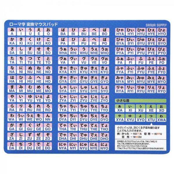 大きな文字で見つけやすい、超薄型ローマ字マウスパッド。打ちたい文字を見つけやすい、大きめの文字が印字されています。表面の「ソフトビーズ(R)加工」により、マウス操作が滑らかに行えます。 生産国:日本　※サプライヤー直送品　　