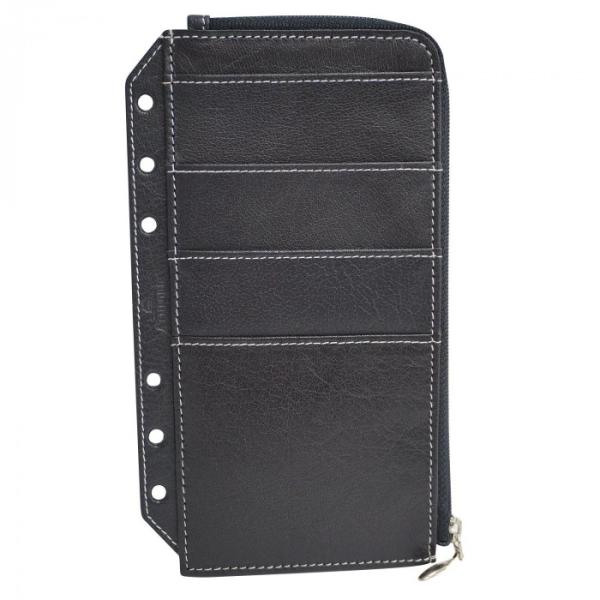 外出時に、手帳とお財布を別々に持たずに1冊で済ませられる優れものです。リングホールの上下をカットしてあるため、BIBLEサイズをはじめ、HB×WA5、A5サイズにセットが可能。リングから外して単体としてもお使い頂けます。触り心地は、さらっと...