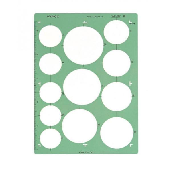 ダブルエッジなので、テクニカルペンの時は裏返してお使いください。インキが滲みません。 生産国:日本 素材・材質:耐衝撃アクリル樹脂(PMMA) 商品サイズ:297×210×1.0mm 重量:34g 仕様:直径:41~80mm12穴ダブルエッ...