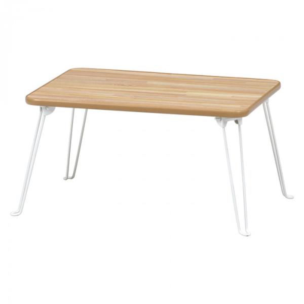 1人暮らしの方やワンルームにお住いの方にもオススメなコンパクトサイズです。脚部は折りたたみができるので隙間スペースに収納することができます。 生産国:台湾 素材・材質:甲板の表面材:プリント紙化粧パーティクルボード表面加工(甲板):ポリエス...