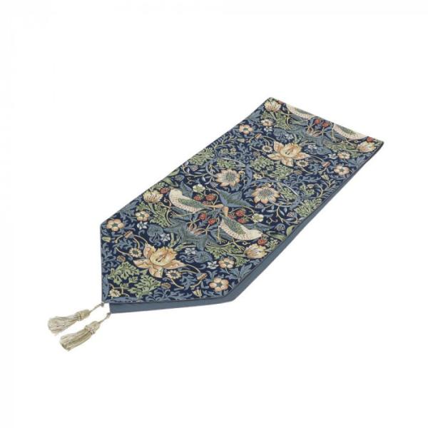 時代を超えて愛されるウィリアム・モリスの代表作の一つで、モリスの別荘である「ケルムスコット・マナー」でいちごをついばむツグミを見て描いたデザインです。1882~1885年にモリス商会のマートンアビー工房で製作されていたハンドプリントを織物に...