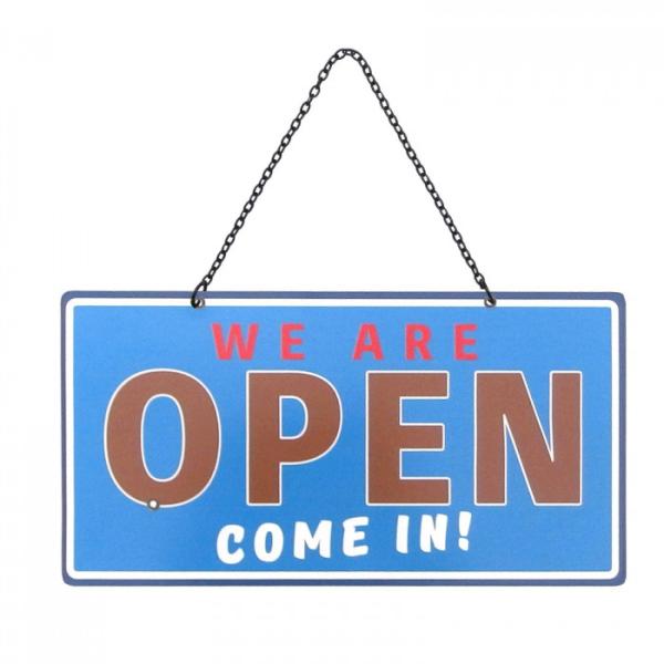 営業再開時間を知らせる時計針が付いたOPEN/CLOSEサイン。心配せずに休憩がとれちゃいます。 生産国:中国 素材・材質:スチール、プラスチック 商品サイズ:W28.7×H15cm　※サプライヤー直送品　　
