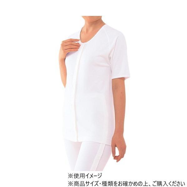 前開きのプラスチックホックが付いております。ワンタッチの肌着です。金属製のように、肌に触れても冷たくありません。 生産国:日本 素材・材質:綿100% 商品サイズ:L 仕様:衿・裾口:ピコレース付　※サプライヤー直送品　　