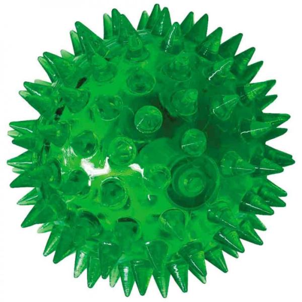 衝撃で光る、イガイガ形状のボールです。音も鳴ります。 生産国:中国 素材・材質:TPR 商品サイズ:直径6.3cm　※サプライヤー直送品　　