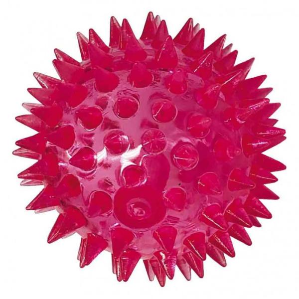 衝撃で光る、イガイガ形状のボールです。音も鳴ります。 生産国:中国 素材・材質:TPR 商品サイズ:直径6.3cm　※サプライヤー直送品　　