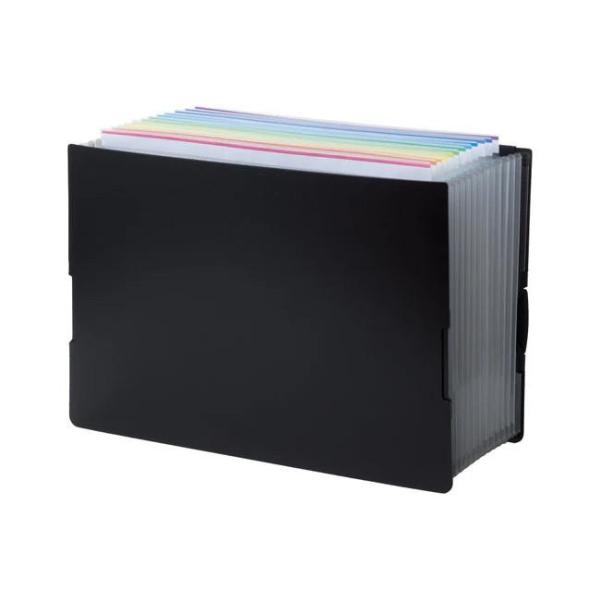 キャビネットにピッタリ収納できる。12色のロング見出しが付いたボックスタイプのドキュメント。1ポケットにコピー用紙が約150枚収容できます。 生産国:ベトナム 素材・材質:ポリプロピレン 商品サイズ:316×240×240mm 仕様:サイズ...