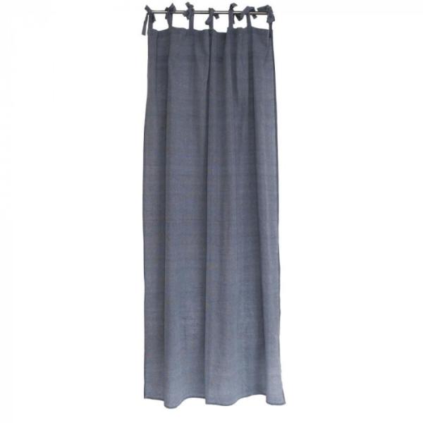 色のついた糸と白い糸を縦横に織り込んだ生地は爽やかな透け感が魅力。お部屋の間仕切りなどにぴったりです。 生産国:インド 素材・材質:コットン 商品サイズ:W110×L180cm(リボン28cm含まず)　※サプライヤー直送品　　