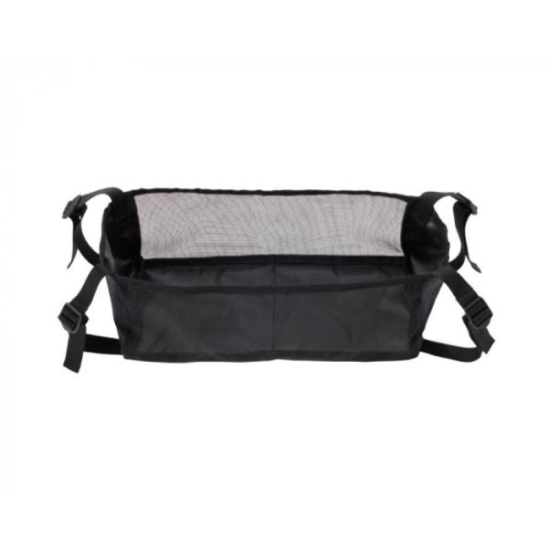 車いすの座面下に取り付けて、小物などを入れることができます。 生産国:中国 素材・材質:袋部:ポリエステル・ポリウレタン 商品サイズ:W39×D18×H14cm 重量:200g 仕様:耐荷重:1kg　※サプライヤー直送品　　